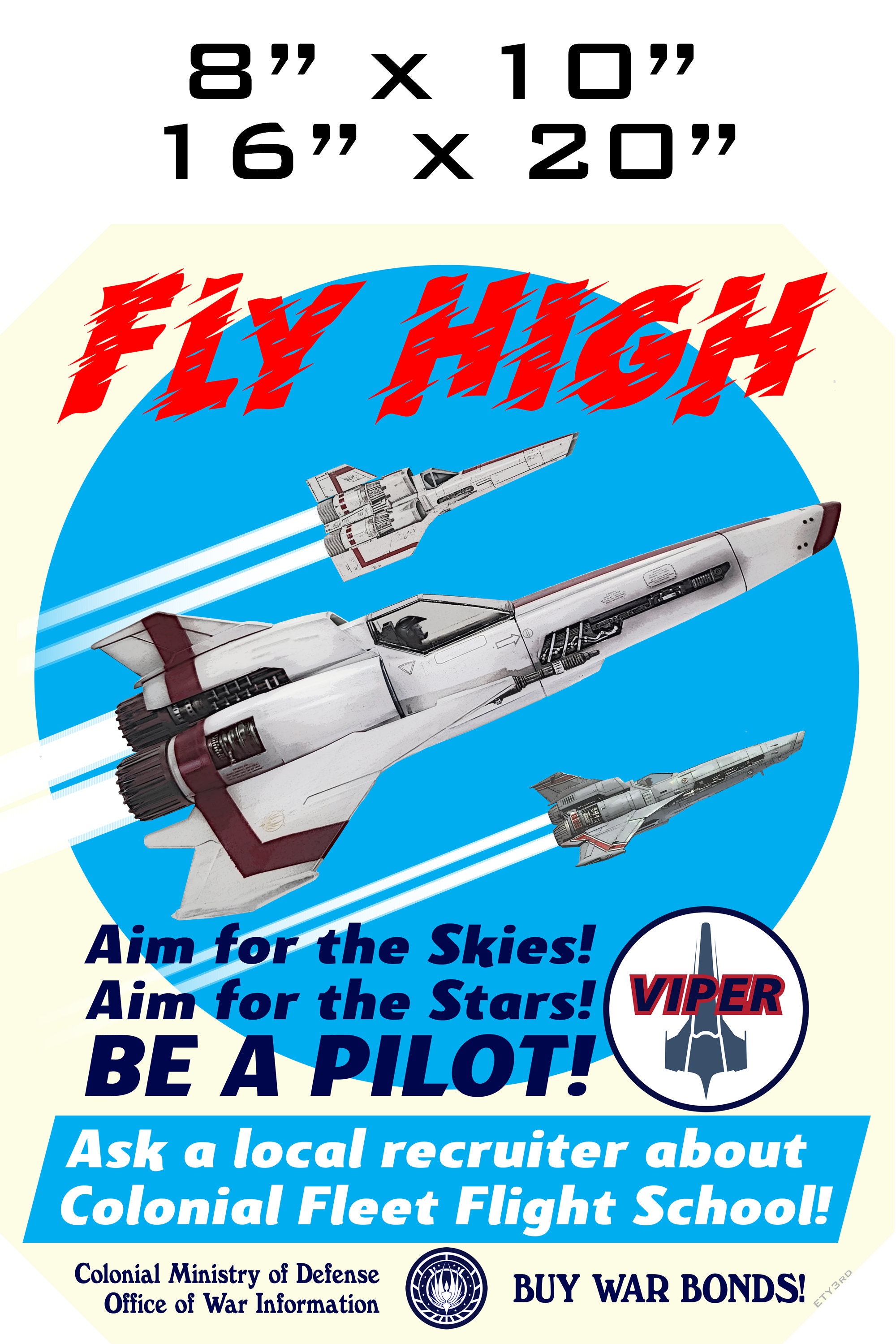 Cylon War Propaganda Poster - "fly High" - Etsy
