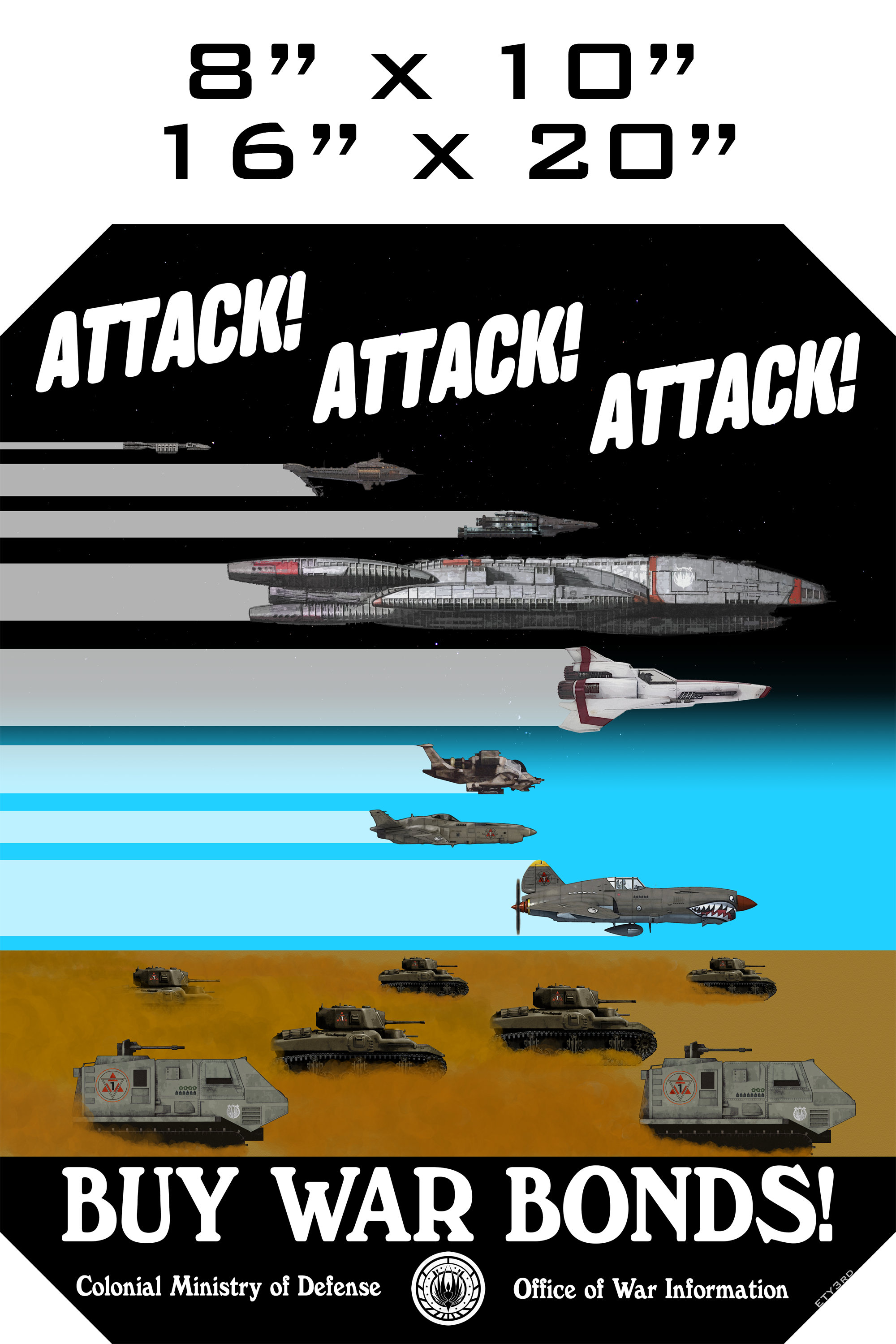 Cylon War Propaganda Poster - "attack! Attack! Attack!" - Etsy