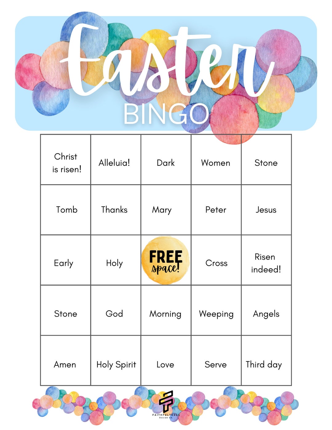 Easter Bingo Card - Etsy