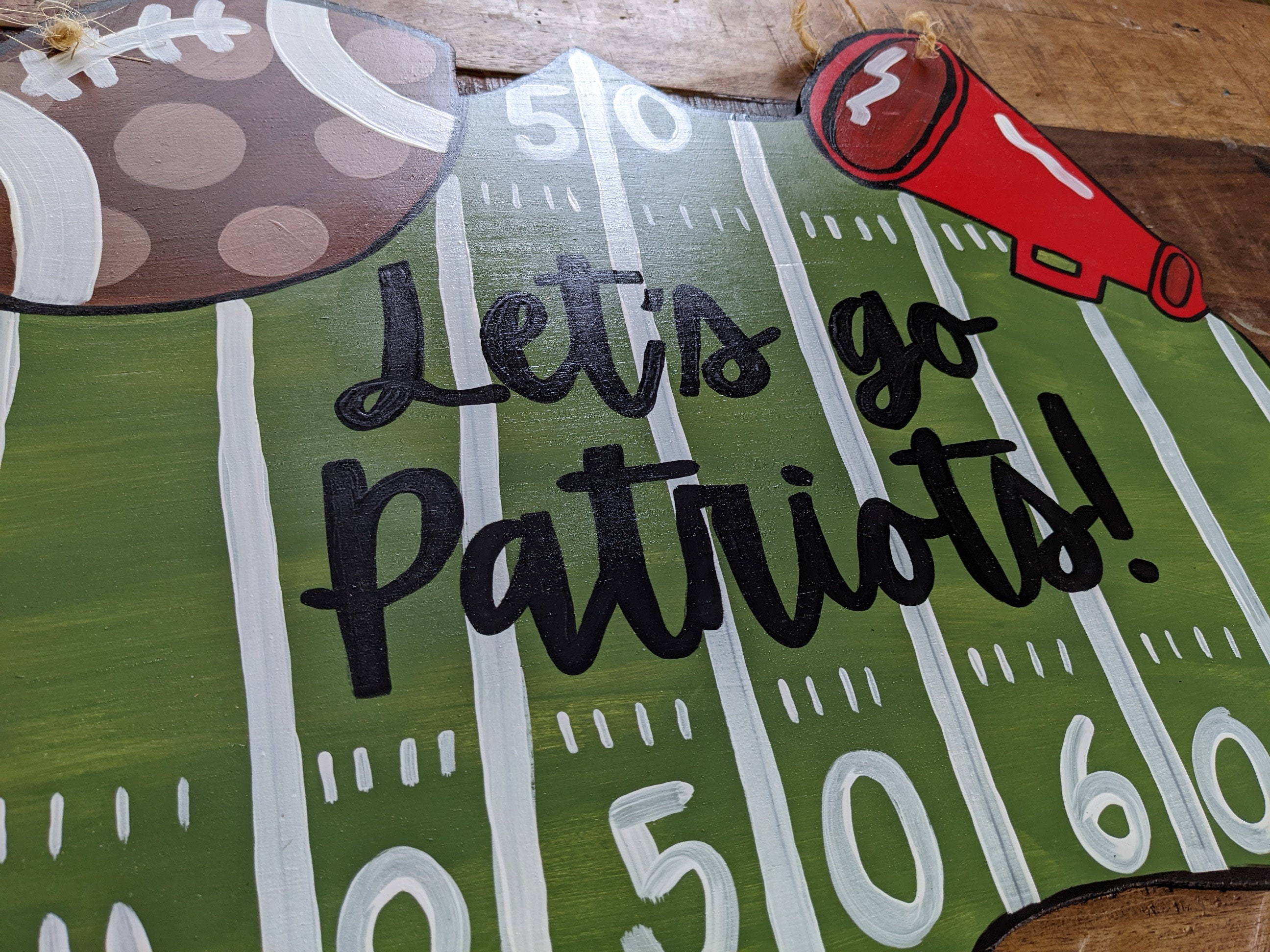 CUSTOMIZABLE - Your Team Football Door Hanger - Housewarming Gift ...