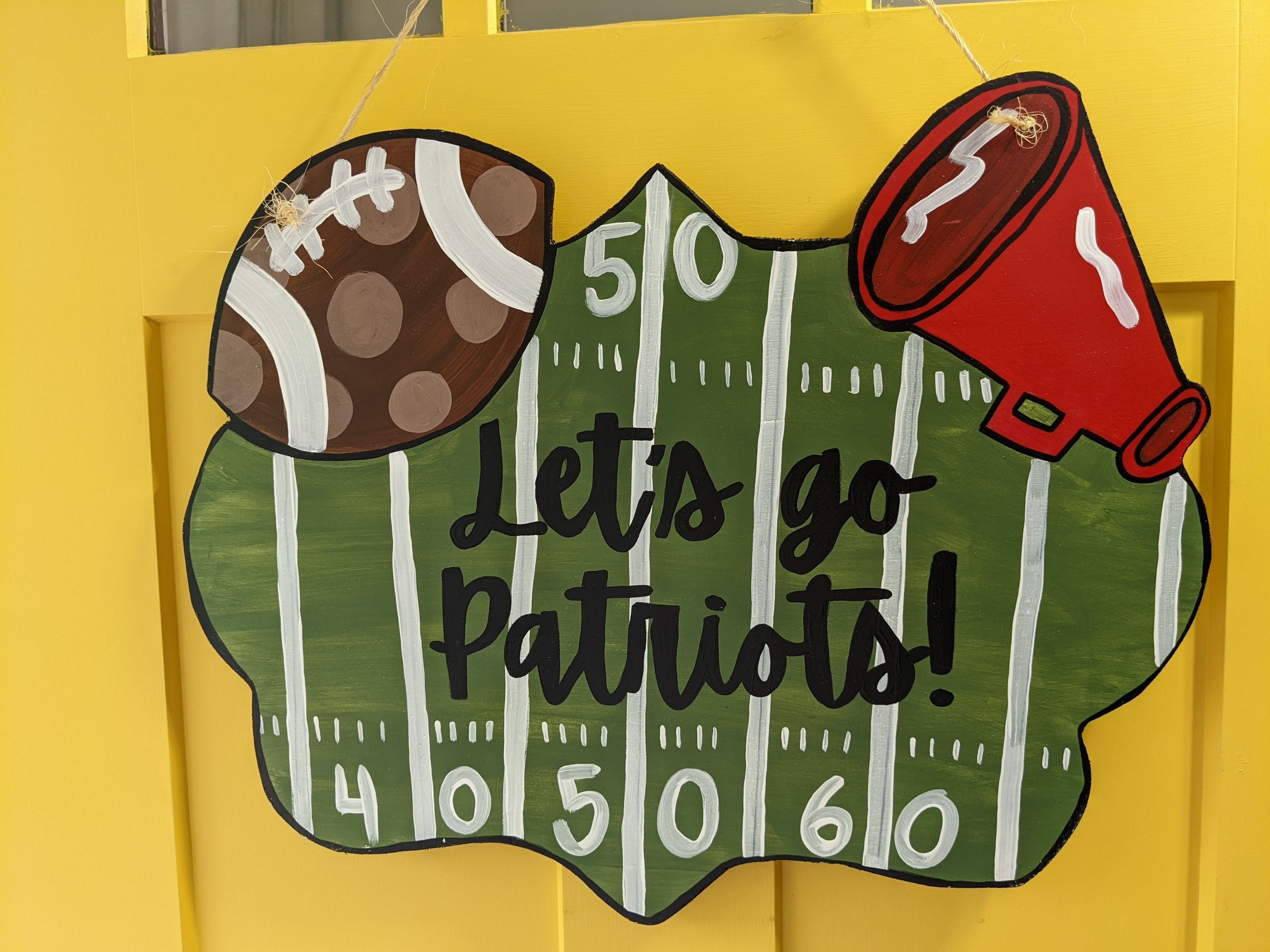 CUSTOMIZABLE - Your Team Football Door Hanger - Housewarming Gift ...