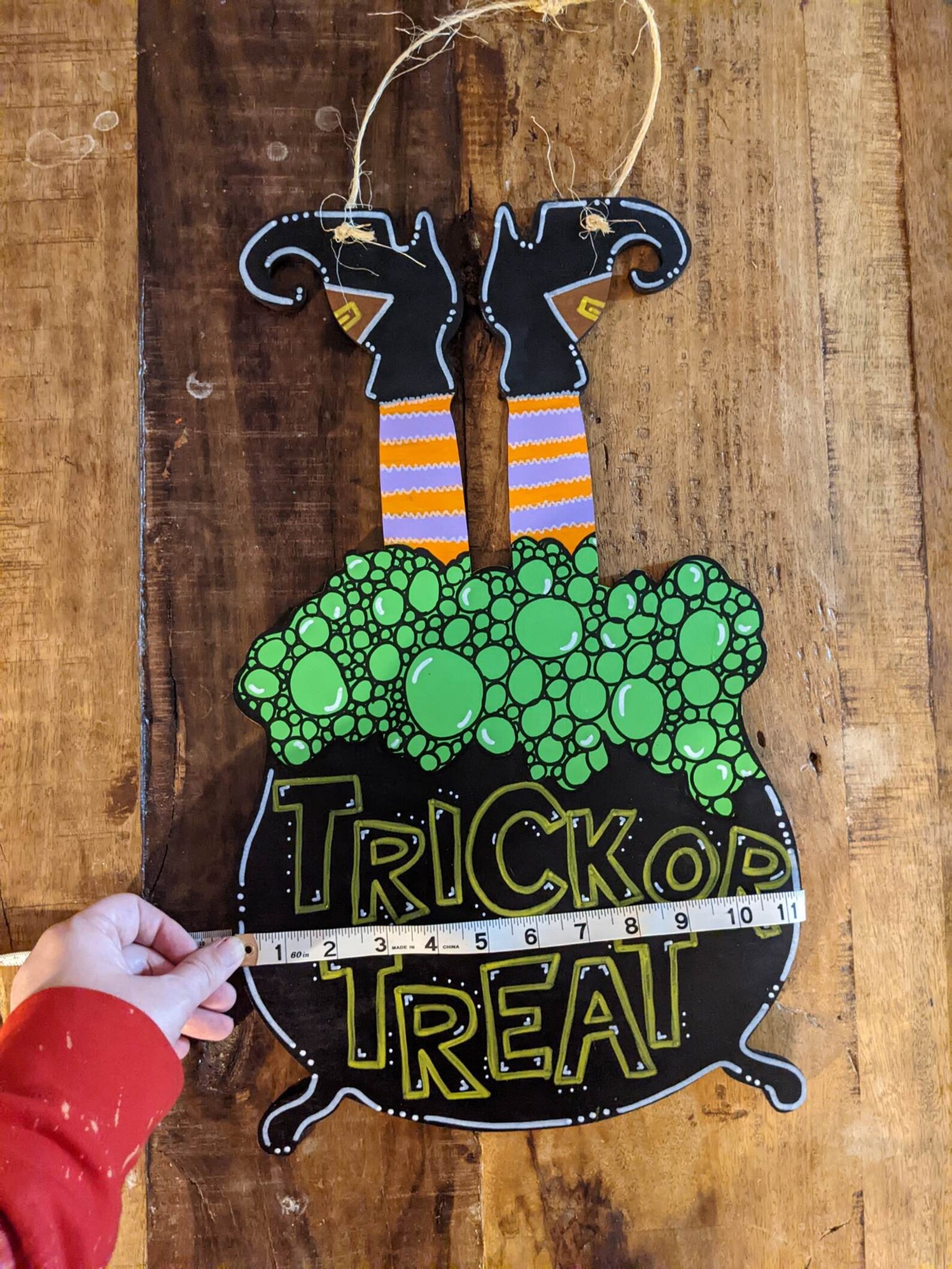 Witch Cauldron Door Hanger Potion Witch Legs Wall Hanging - Etsy