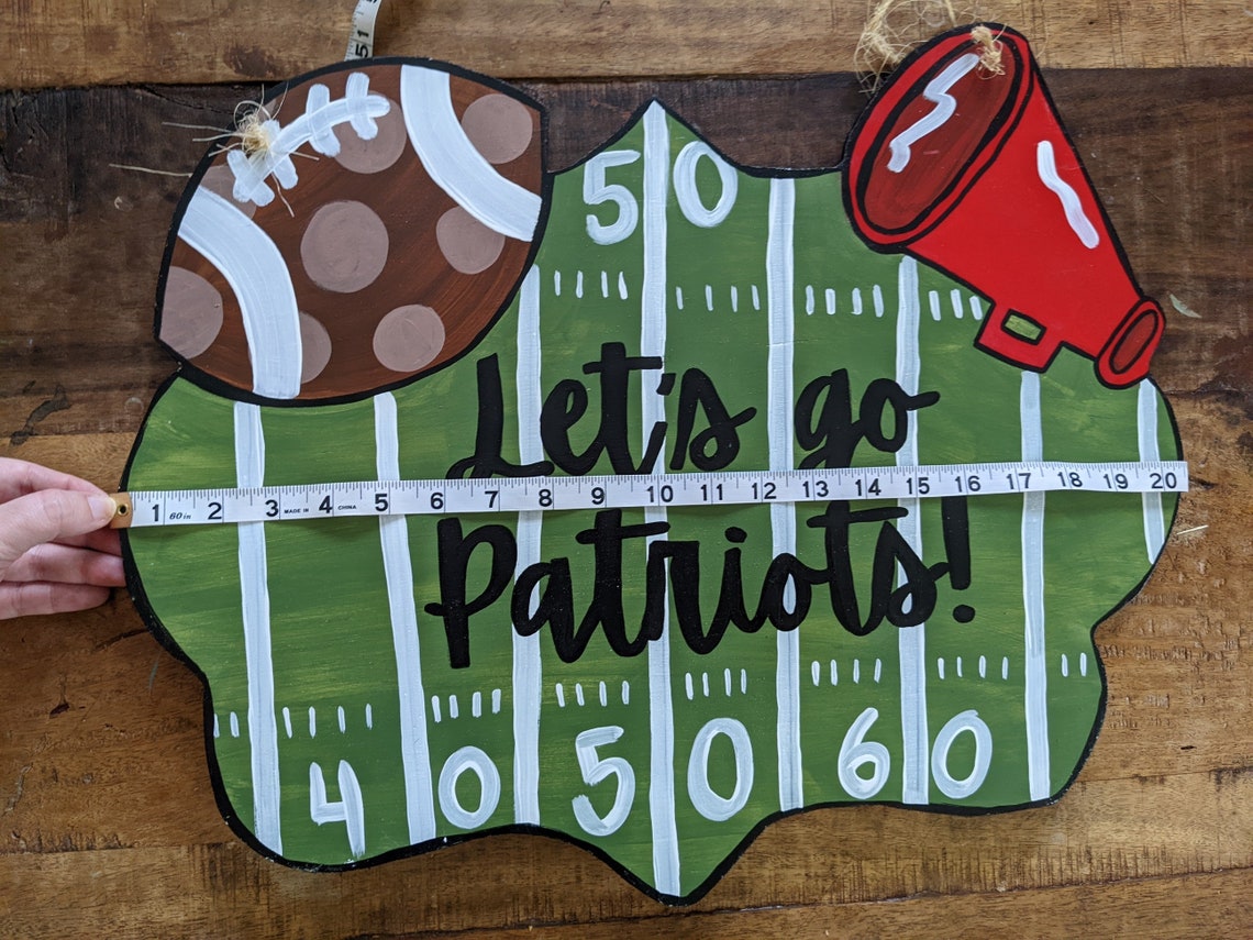 CUSTOMIZABLE - Your Team Football Door Hanger - Housewarming Gift ...
