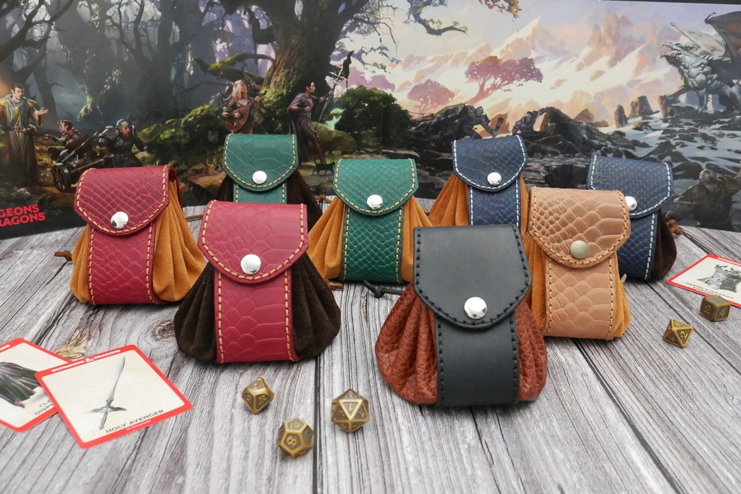 Handmade Leather Dice Bag – Round RPG Pouch, Dnd, LARP - Etsy