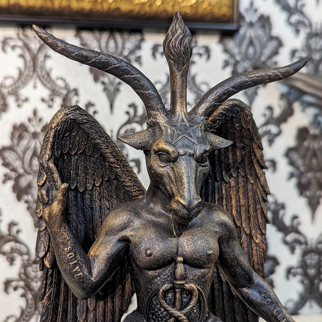 Baphomet Statue, Satanic Goat Resin Figure, Baphomet Dark Angel Figurine, Dark Lord Sculpture ...