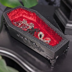 Hand Made Coffin Trinket Box, Gothic Coffin Jewelry Holder, Vampire ...