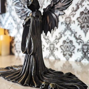 Angel of Death Statue, Grim Reaper Figurine, Gothic Decor Figure, Dark ...