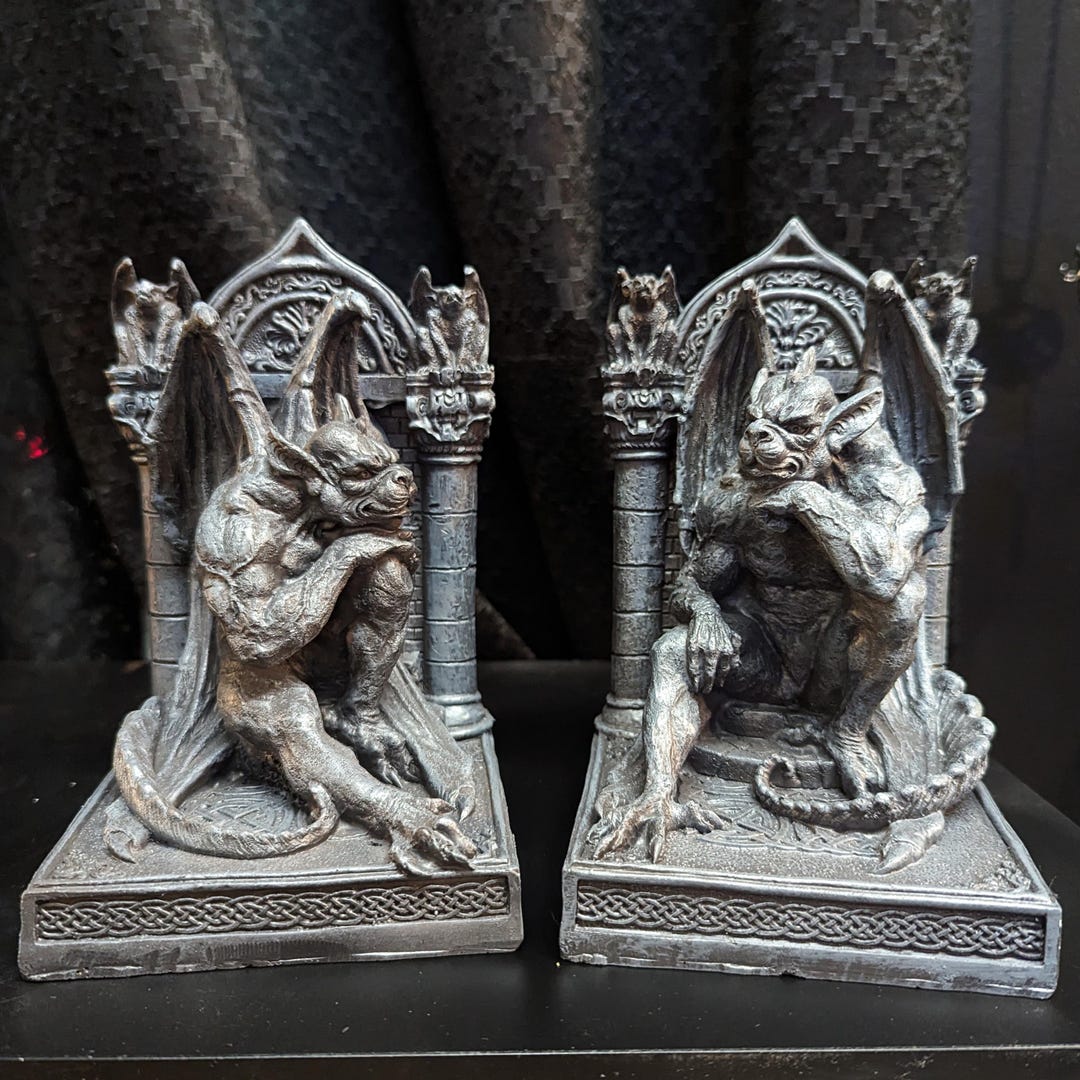 Gargoyles Bookends, Gargoyle Figurines, Gargoyle Statue, Medieval ...