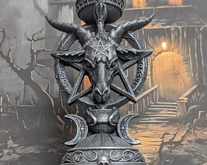 Baphomet Candle Holder, Sabbatic Goat Candlestick, Satanic Incense ...