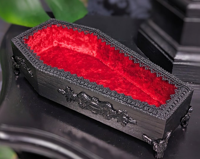 Hand Made Coffin Trinket Box, Gothic Coffin Jewelry Holder, Vampire Ornate Coffin Box, Gothic ...