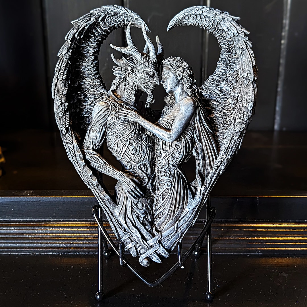 Lucifer and Lilith Solemn Vow Figurine, Demon and Angel Love Embrace ...