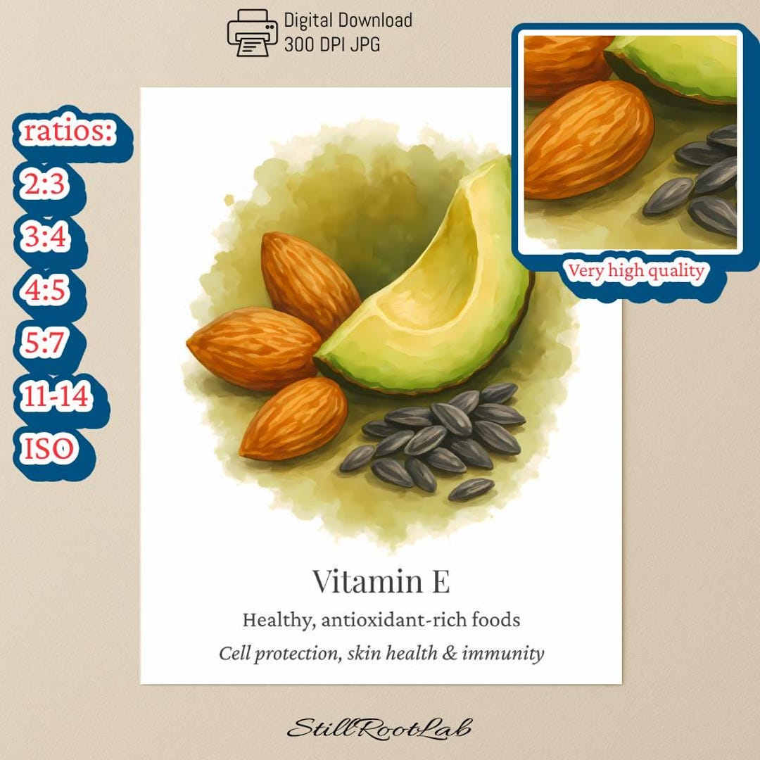 Vitamin Poster Set – Vitamins E B6 B9 K - Etsy Canada