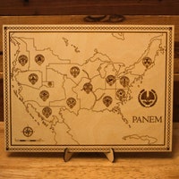 Laser Engraved Hunger Games Map | Panem Wooden Map - Etsy