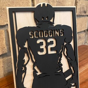 Custom Football Player Sign | Laser Cut Football Plaque | Personalized ...