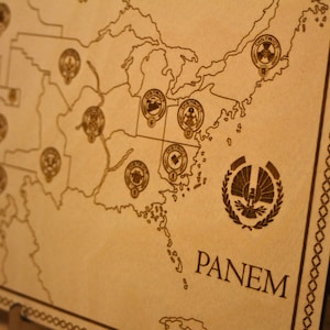 Laser Engraved Hunger Games Map | Panem Wooden Map - Etsy