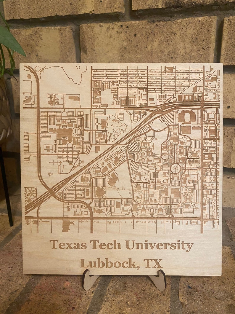 Custom University Map Laser Engraved Map Wooden City Map - Etsy