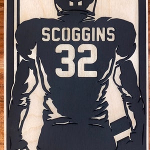 Custom Football Player Sign | Laser Cut Football Plaque | Personalized ...