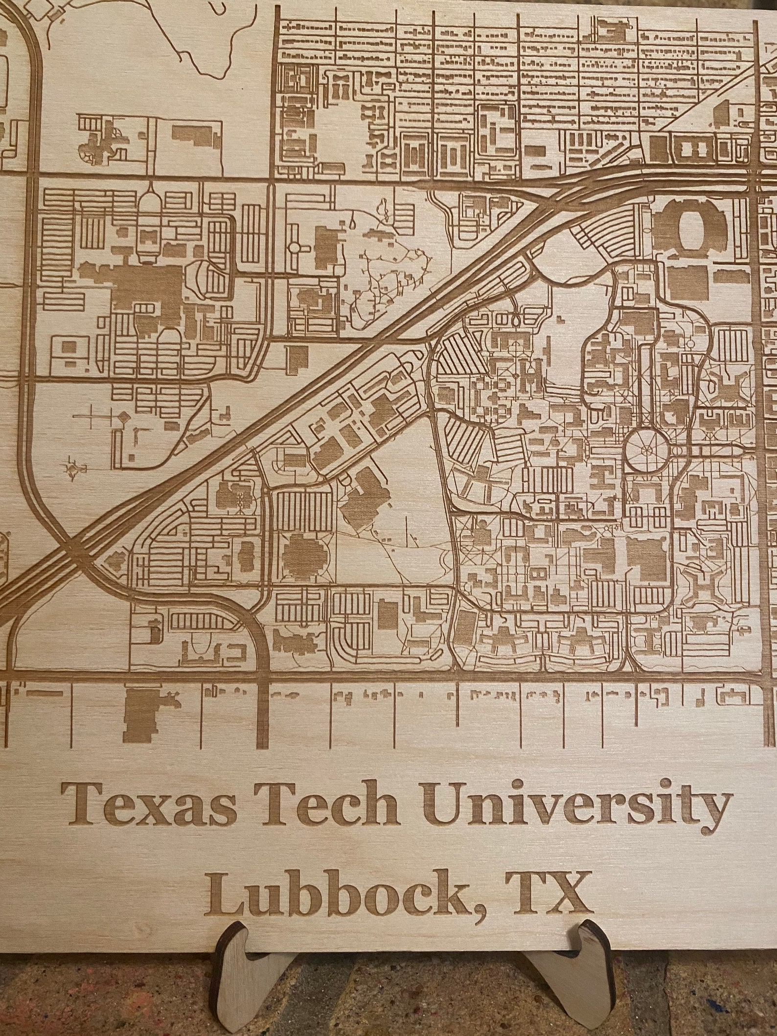 Custom University Map Laser Engraved Map Wooden City Map College Campus ...