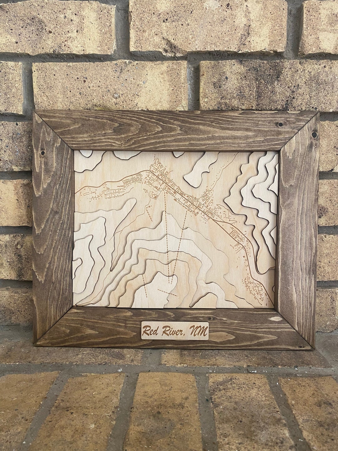 Red River Topography Map | Wooden Topography Map | Custom City Map ...