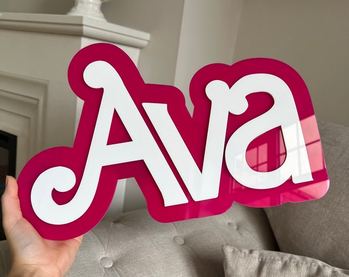 Barbie Sign Barbie Barbie Bedroom Barbie Acrylic Sign Pink Barbie Gift ...