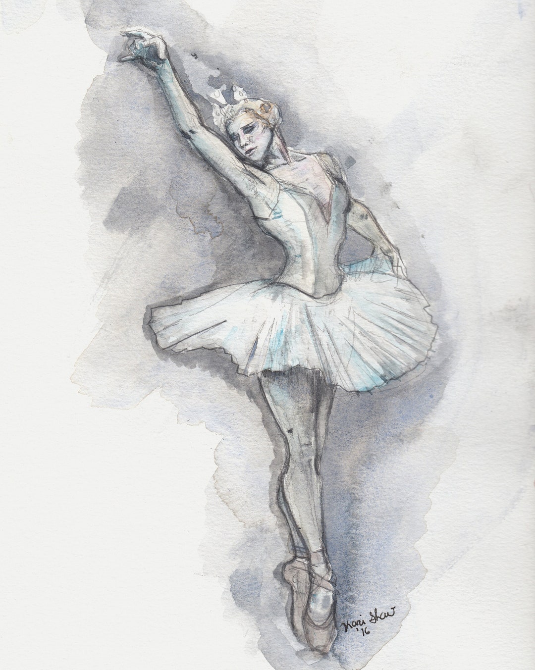 Watercolor Ballerina Print, Ballerina Print Graceful Calming Ballerina ...