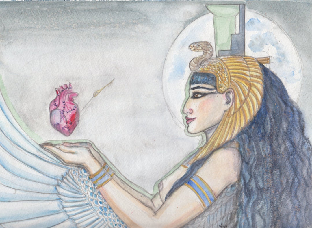 Isis Painting, Auset Painting, Watercolor Goddess, Goddess Art, Healing ...