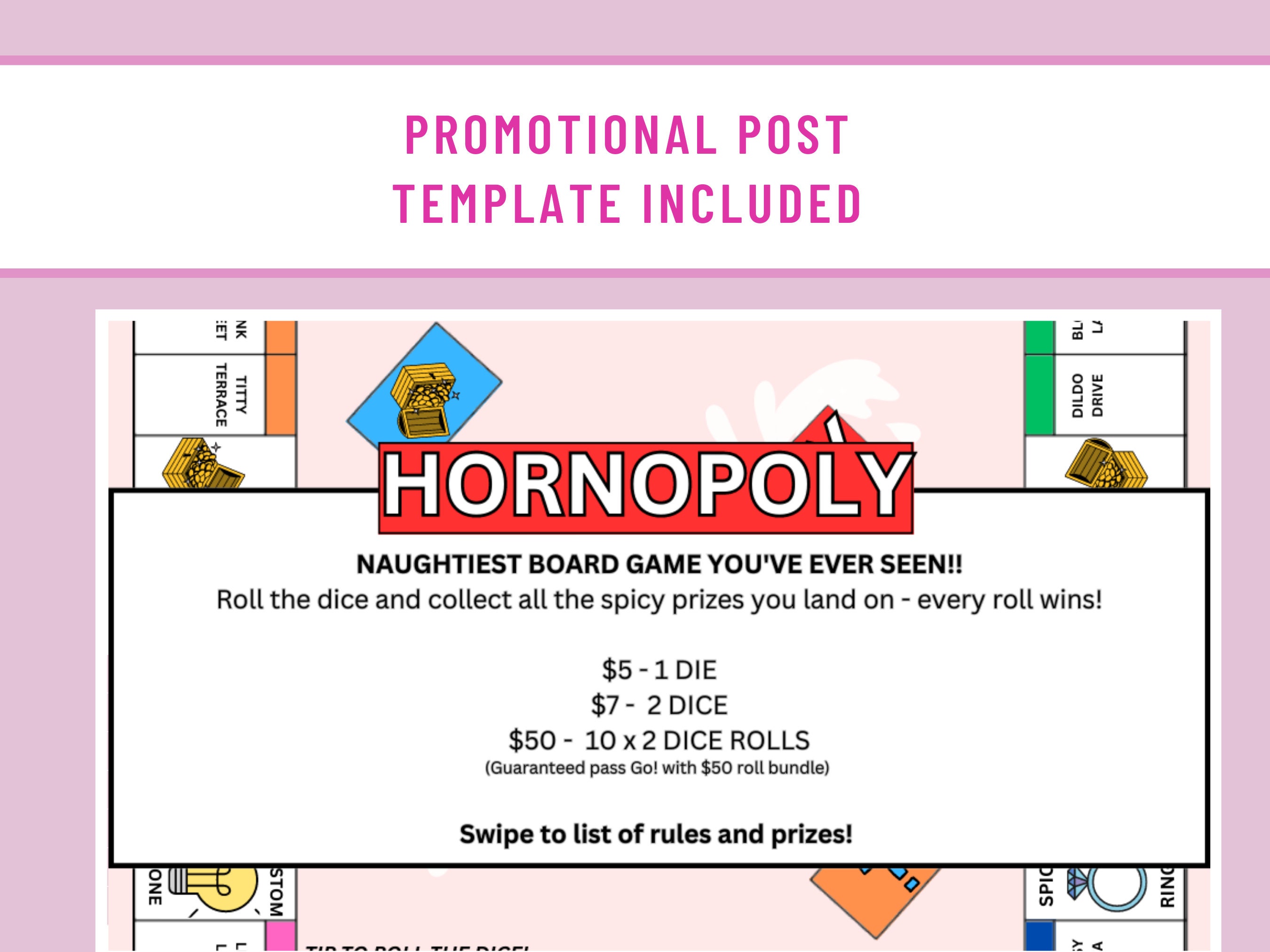 Tip Game Hornopoly Printable Adultboard Game for Adult Creators Using ...