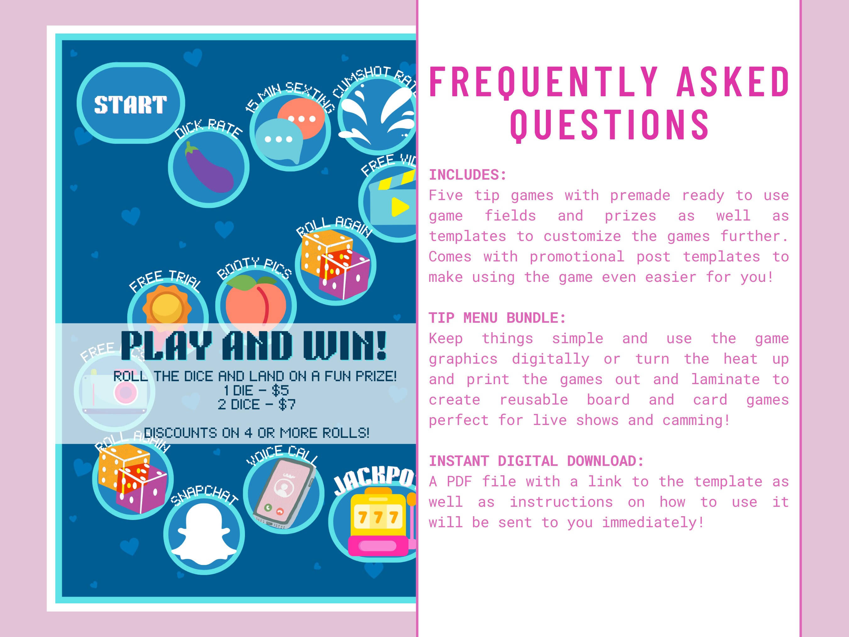 Onlyfans Tip Game Bundle - Printable Adult Game for Adult Creators ...