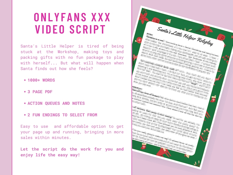 Naughty Christmas Video Script Santa's Little Helper for Onlyfans ...
