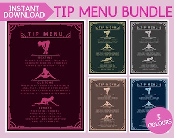 Cam Girl Tip Menu - Etsy