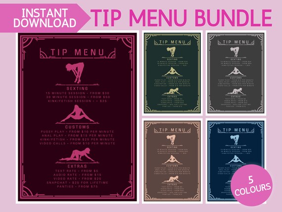 Easy to Edit Onlyfans Tip Menu Template for Fansly Adult - Etsy Australia