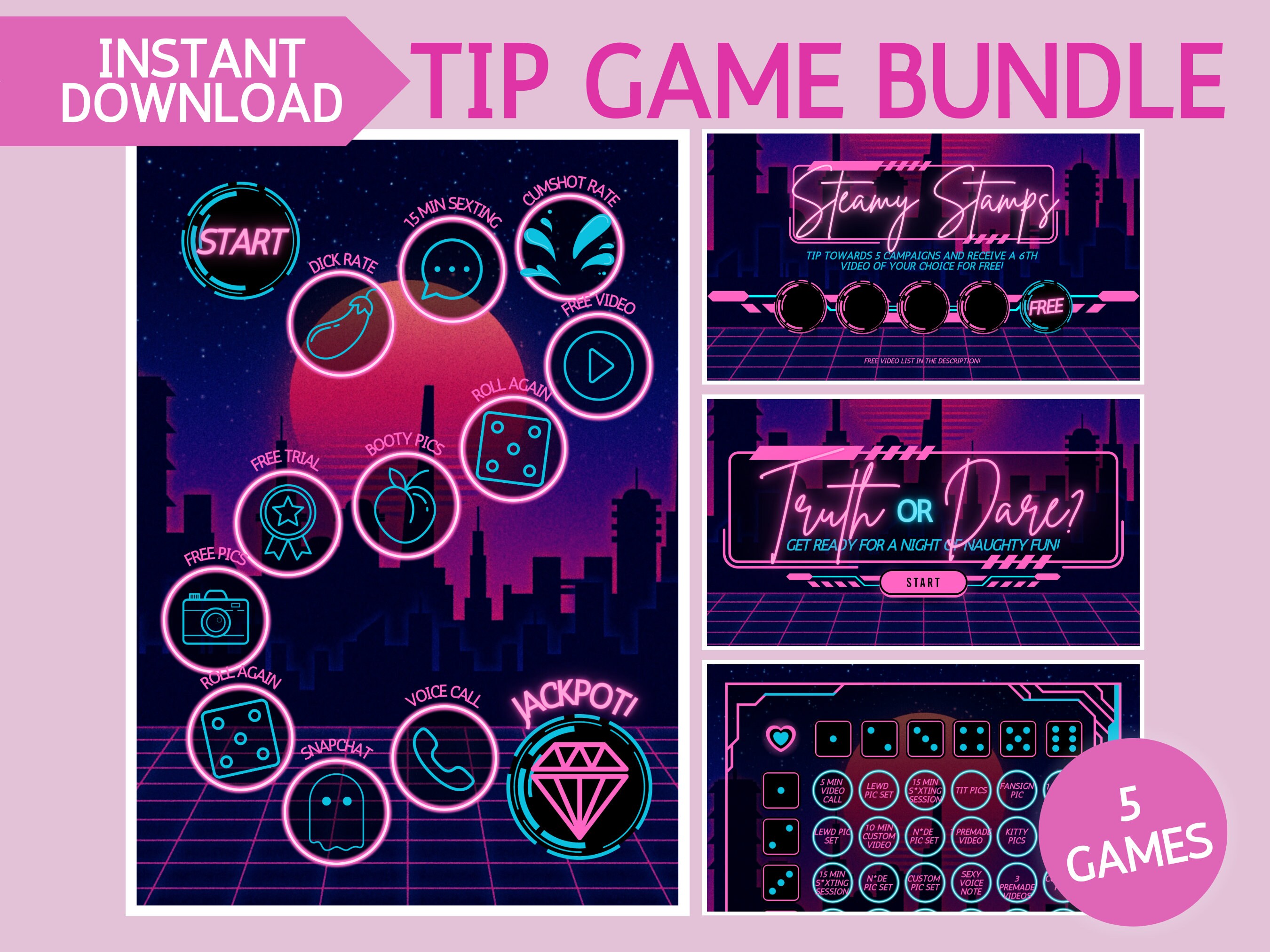 Onlyfans Tip Game Bundle Printable Anime Adult Game for Adult Creators ...