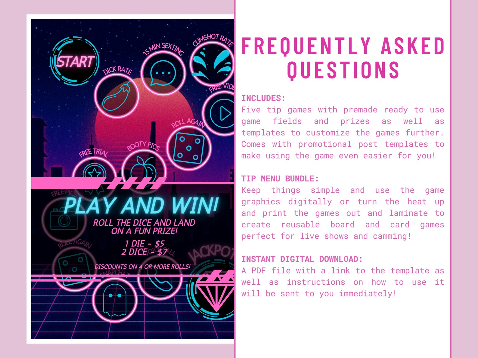 Onlyfans Tip Game Bundle Printable Anime Adult Game for Adult Creators ...