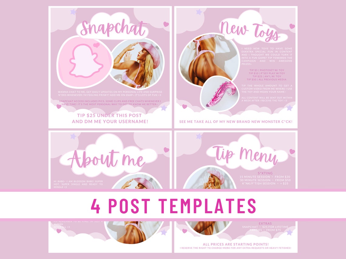 Full Page Onlyfans Graphic Template Set Easy to Edit Templates of ...