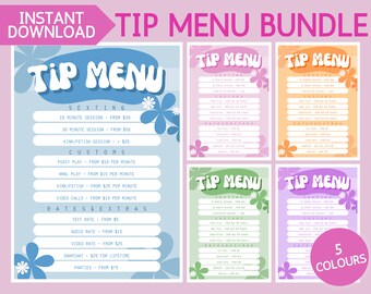 Cam Girl Tip Menu - Etsy