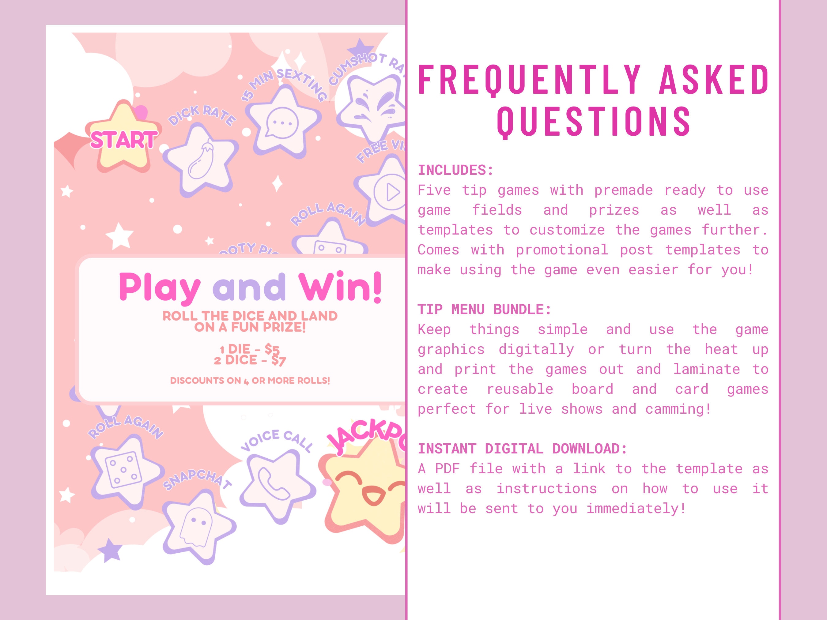 Onlyfans Tip Game Bundle - Printable Adult Game for Adult Creators ...