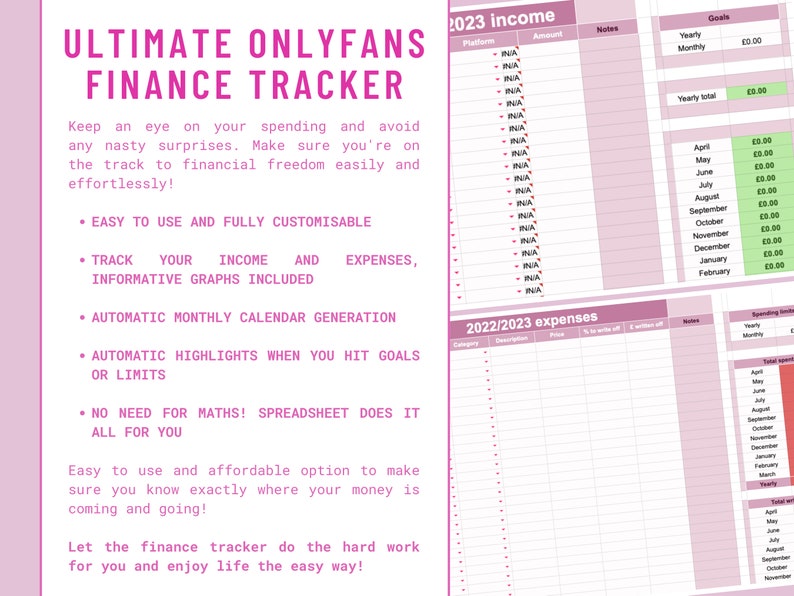 Ultimate Sex Work Income And Expense Tracker Budget For Adult Creators Using Fansly Niteflirt