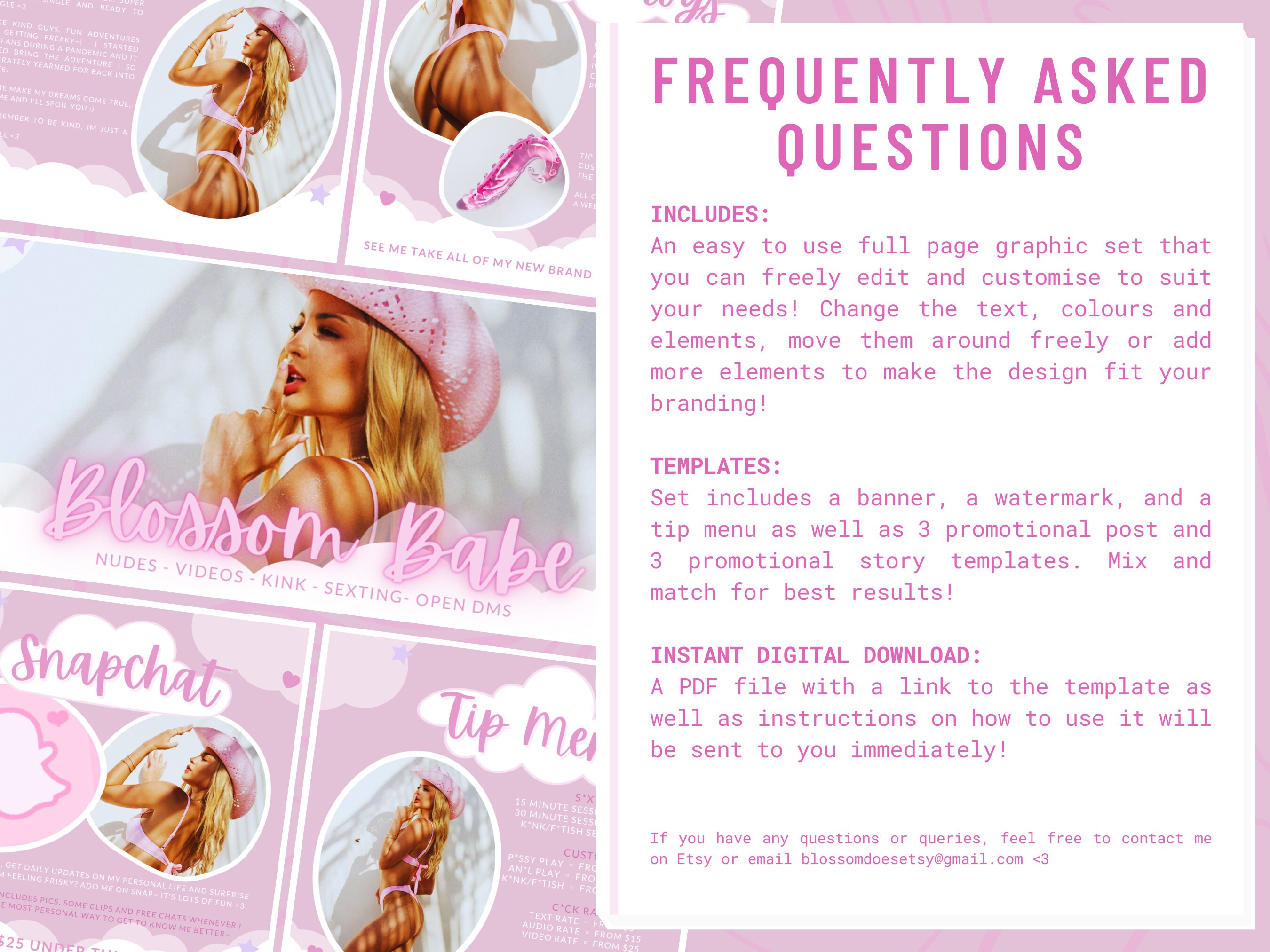 Full Page Onlyfans Graphic Template Set Easy to Edit - Etsy UK