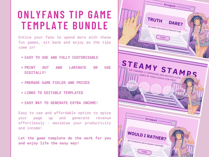 Onlyfans Tip Game Bundle - Printable Anime Adult Game for Adult ...