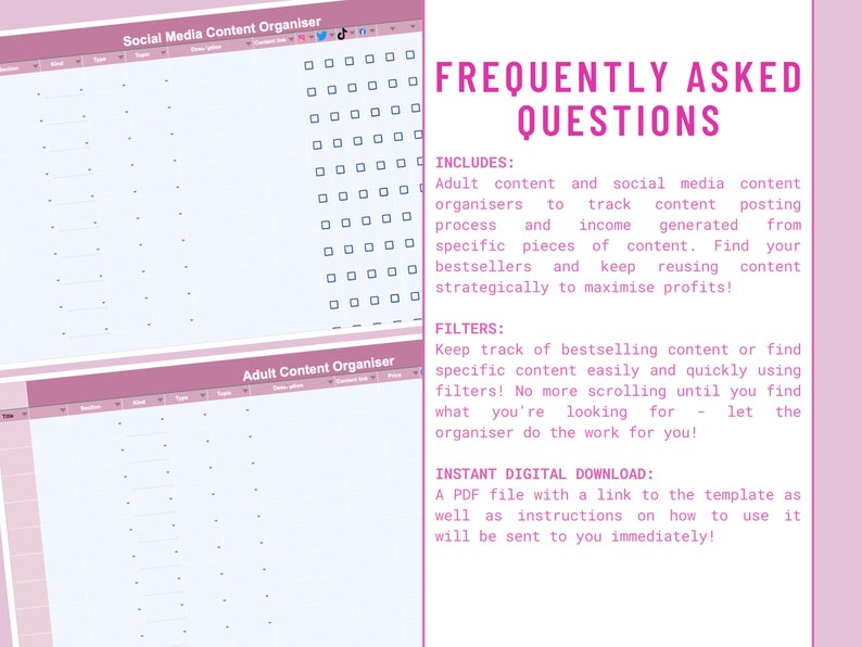 Ultimate Onlyfans Content Organiser Planner for Adult Creators Using Fansly, Loyalfans, Admireme ...
