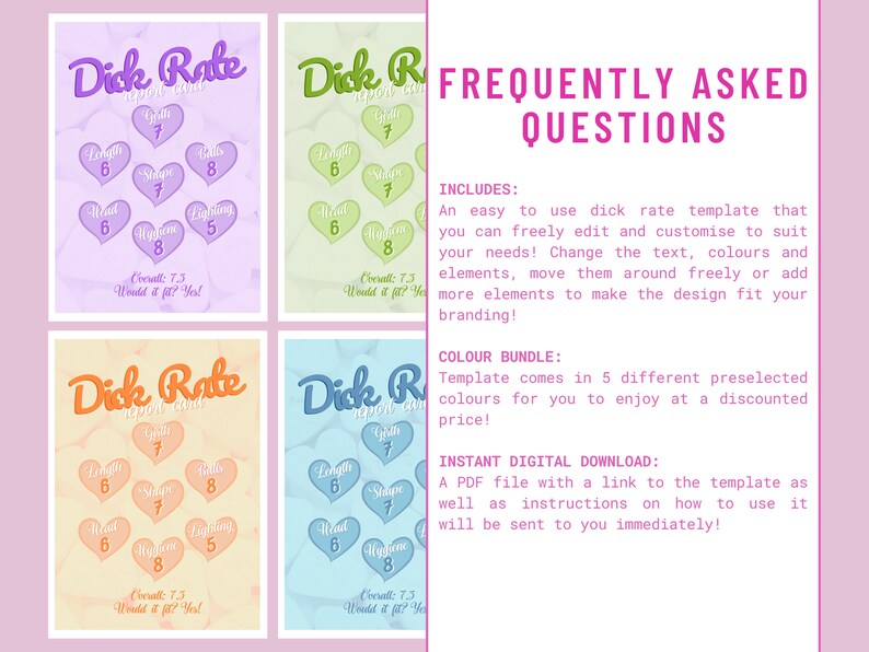 Easy to Edit Onlyfans Dick Rate Template - Score Report Card for ...