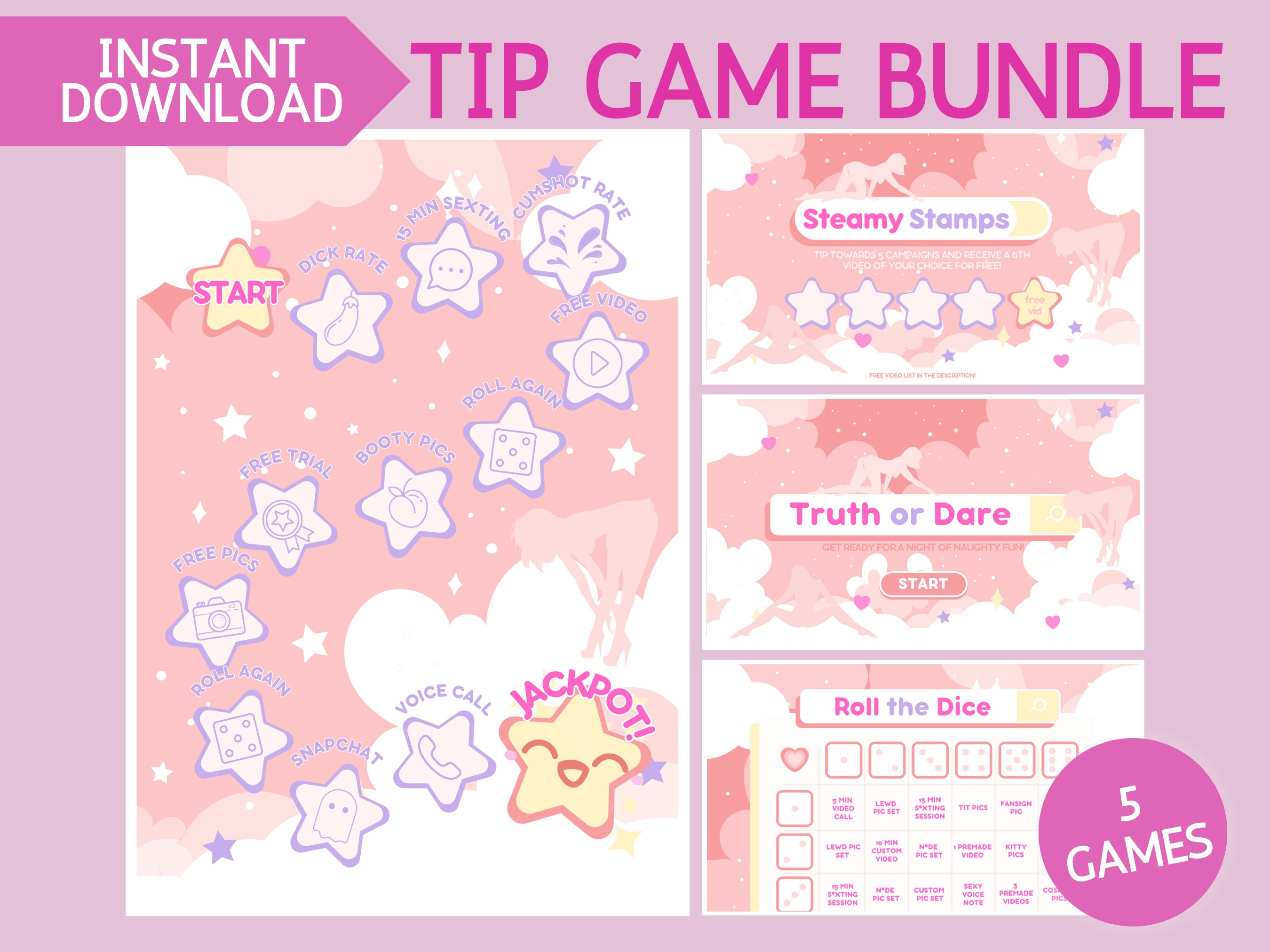 Onlyfans Tip Game Bundle - Printable Adult Game for Adult Creators ...