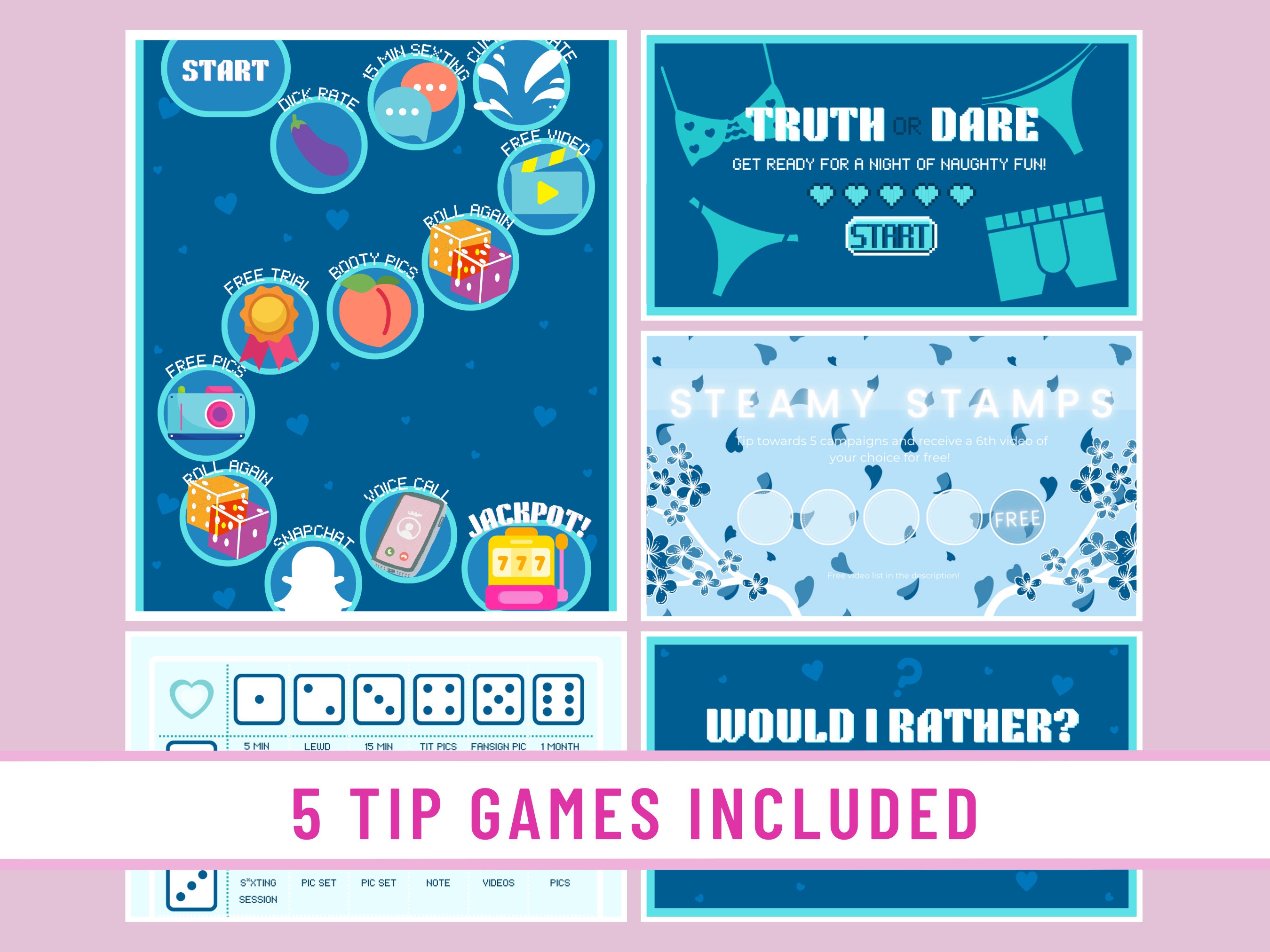 Onlyfans Tip Game Bundle - Printable Adult Game for Adult Creators ...