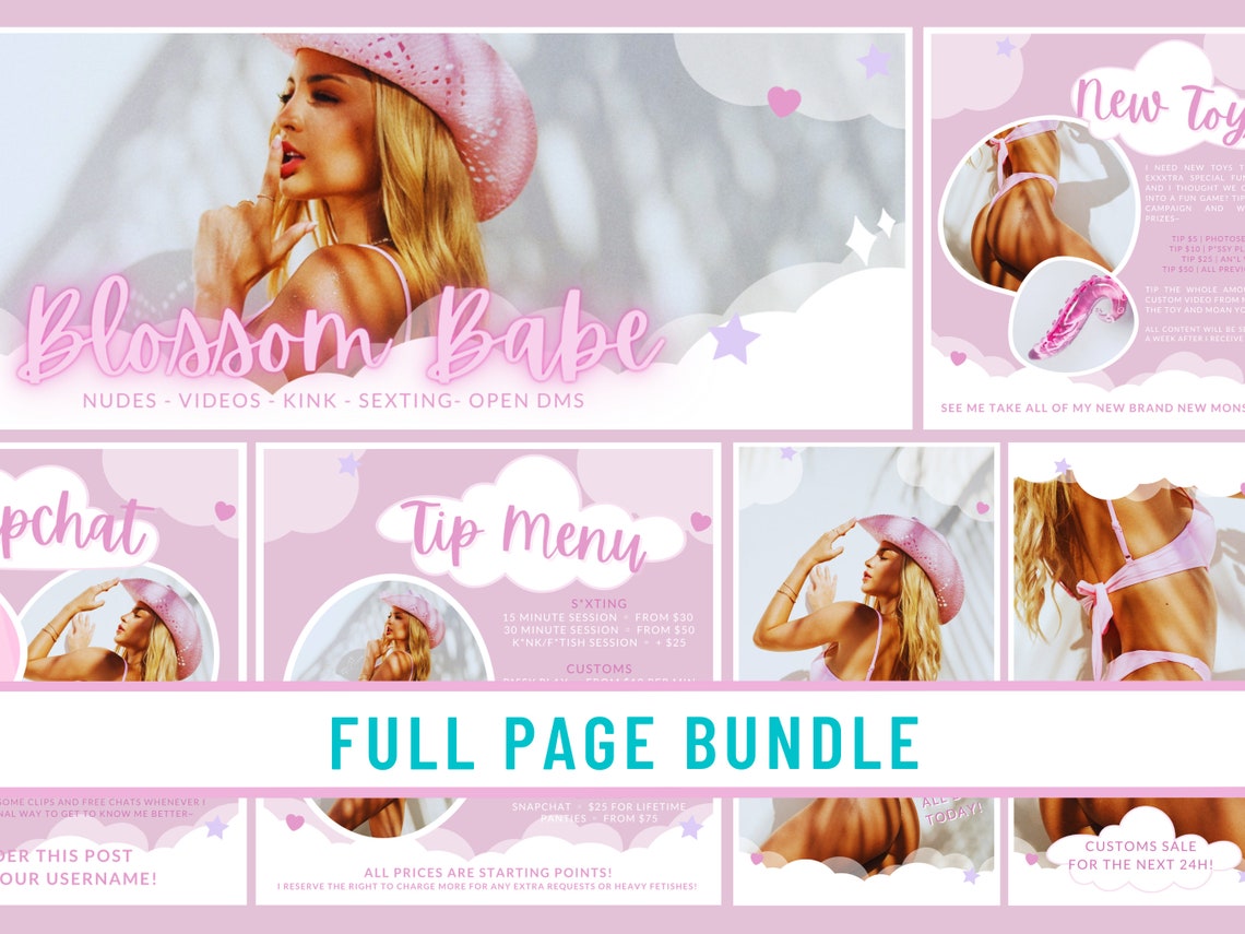 Full Page Onlyfans Graphic Template Set Easy to Edit - Etsy UK