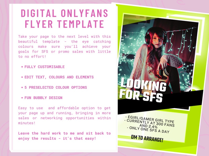 Onlyfans Flyer Template SFS or Promo Easy to Edit Onlyfans - Etsy