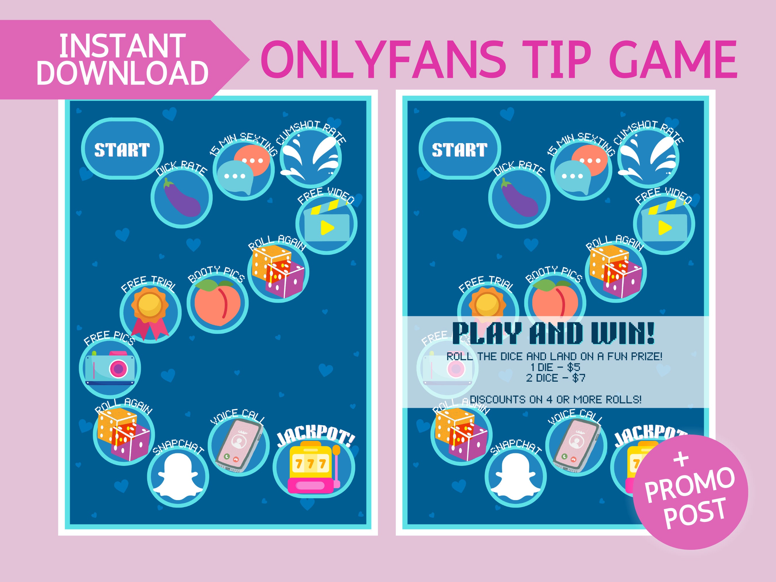 Onlyfans Board Game Tip Game - Printable Adult Game for Adult Creators ...