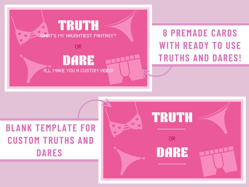 Tip Game Naughty Truth or Dare Printable Adult Game for - Etsy