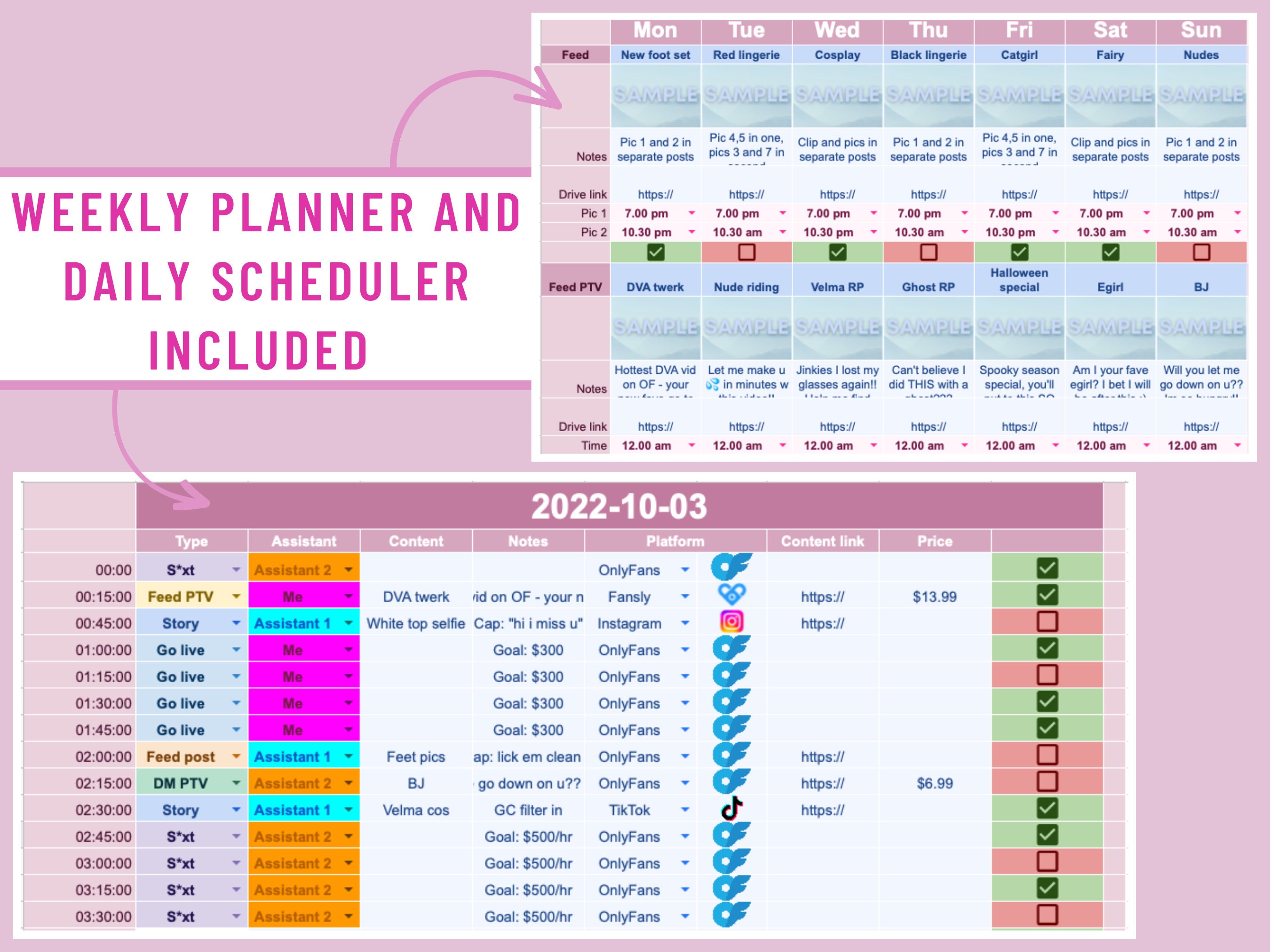 Ultimate Onlyfans Content Calendar - Planner for Adult Creators Using Fansly, Loyalfans ...