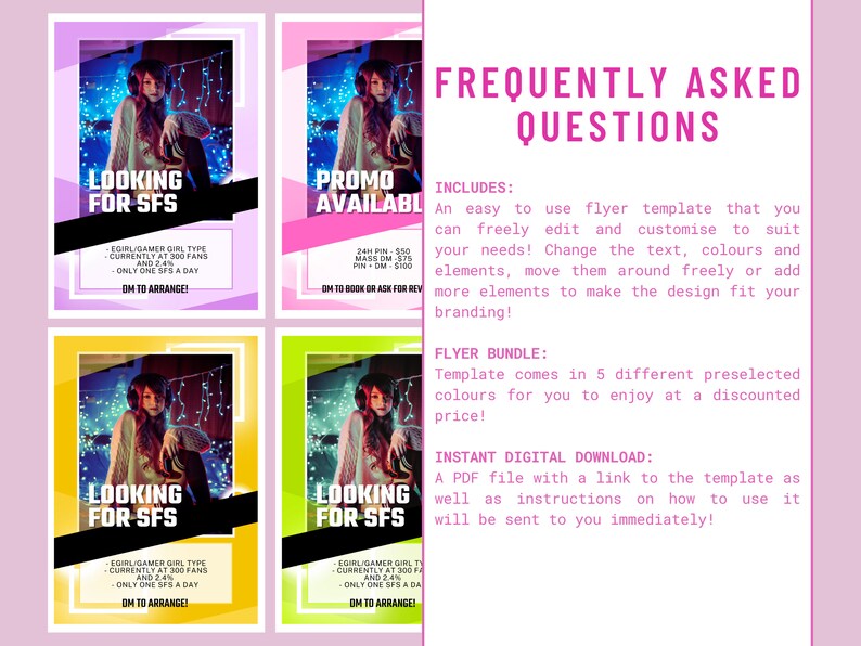 Onlyfans Flyer Template SFS or Promo Easy to Edit Onlyfans - Etsy