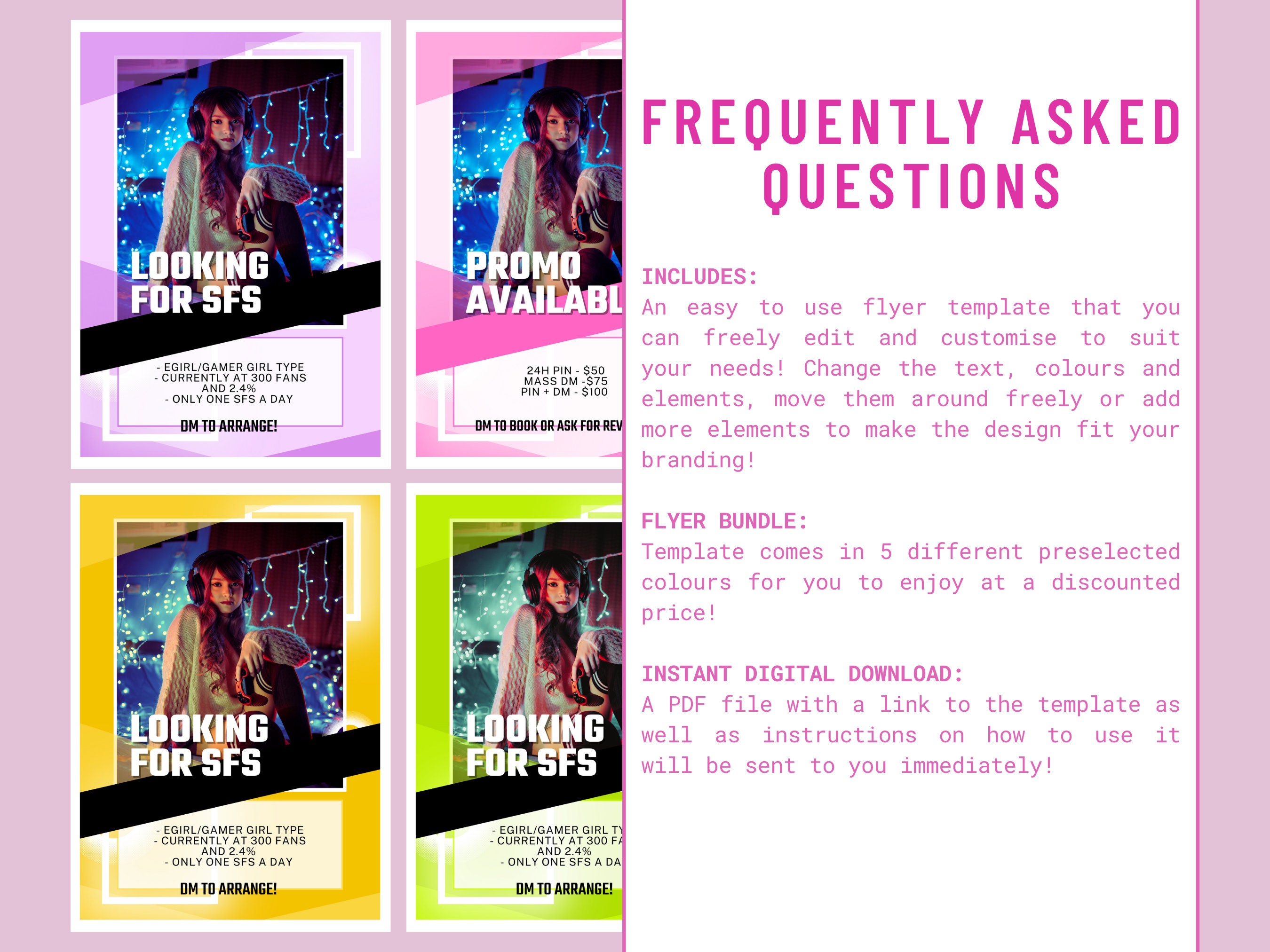 Onlyfans Flyer Template SFS or Promo Easy to Edit Onlyfans - Etsy